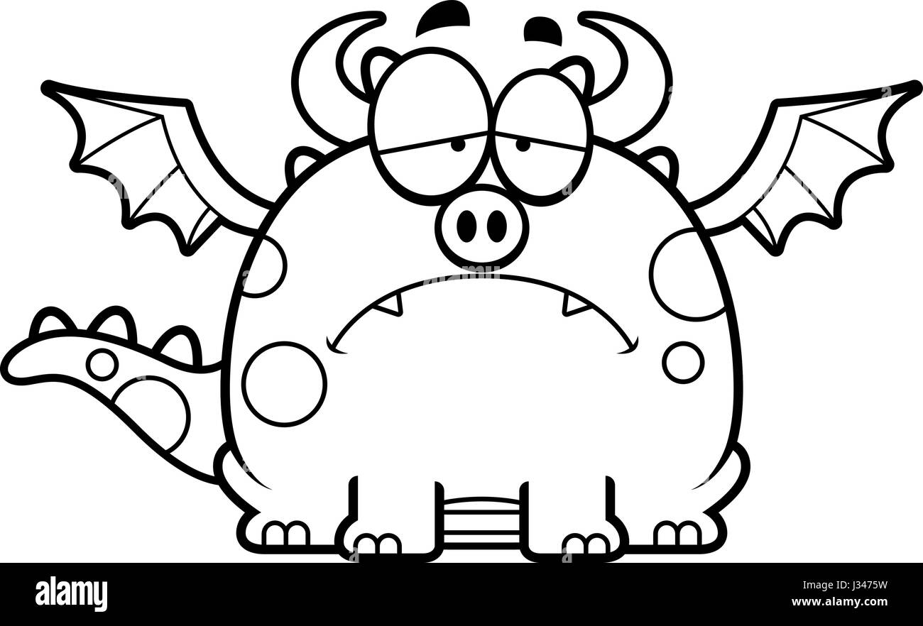 A cartoon illustration of a dragon looking sad Stock Vector Image & Art ...