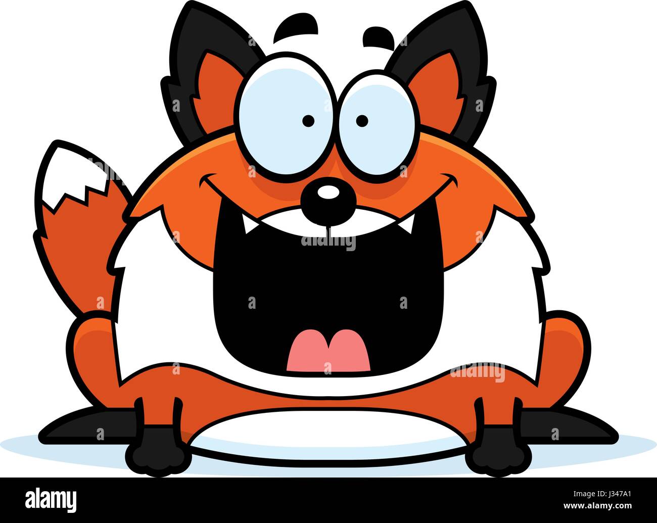 A cartoon illustration of a fox looking happy Stock Vector Image & Art ...