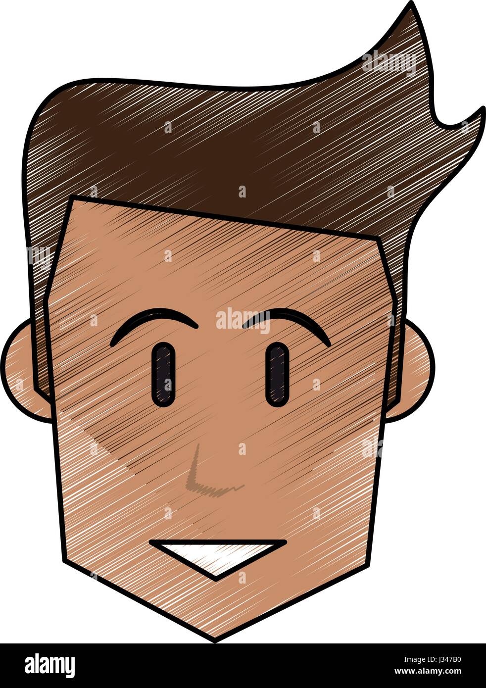 color pencil front face man with hairstyle Stock Vector Image & Art - Alamy