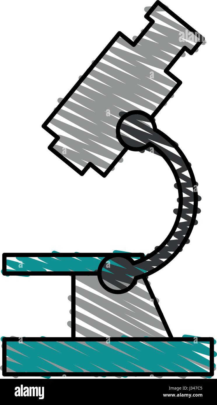 color crayon stripe cartoon microscope science tool Stock Vector Image ...