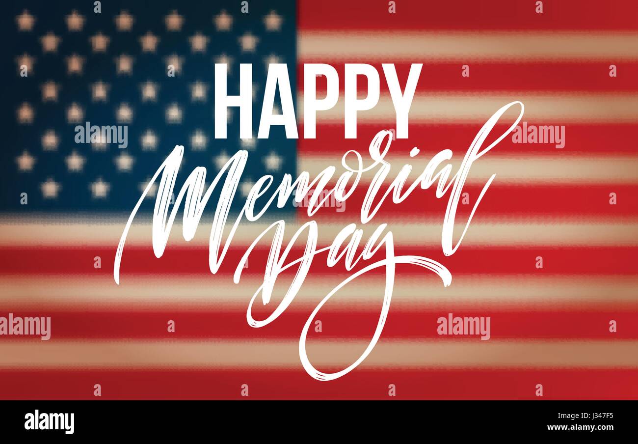 Happy Memorial Day card. National american holiday. Festive poster or ...