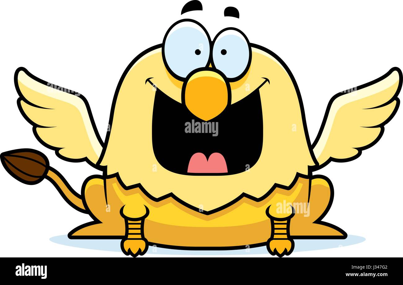 A cartoon illustration of a griffin looking happy Stock Vector Image ...