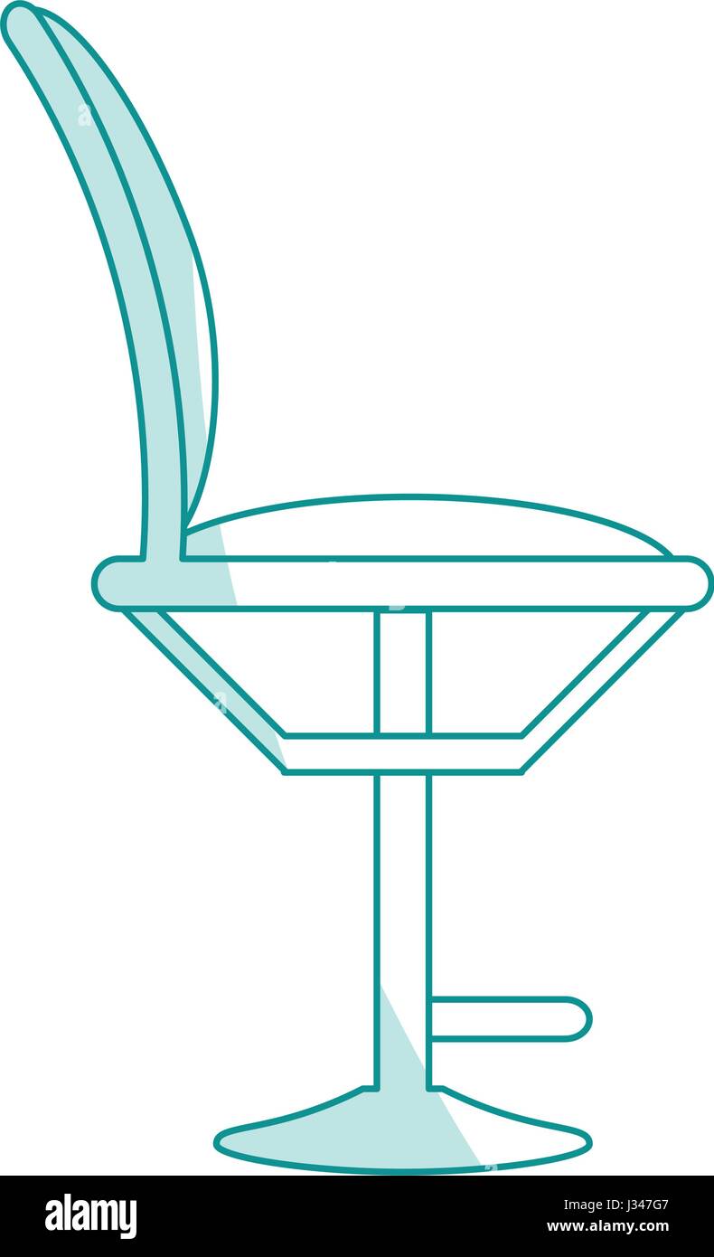 blue silhouette shading cartoon elegant dining chair Stock Vector Image ...