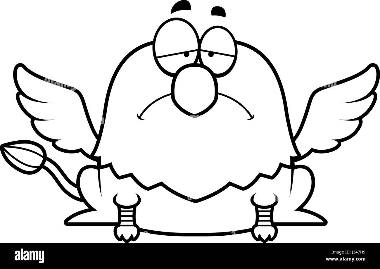 A cartoon illustration of a griffin looking sad Stock Vector Image ...