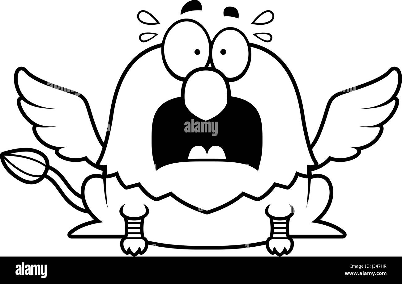 A cartoon illustration of a griffin looking scared Stock Vector Image ...