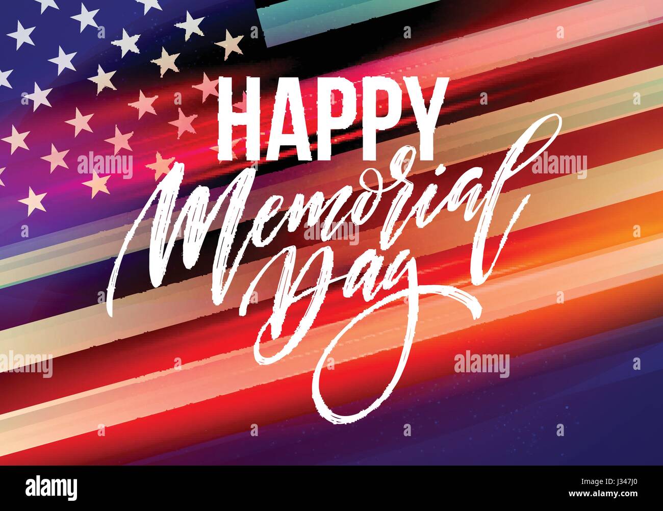 Happy Memorial Day card. National american holiday. Festive poster or ...