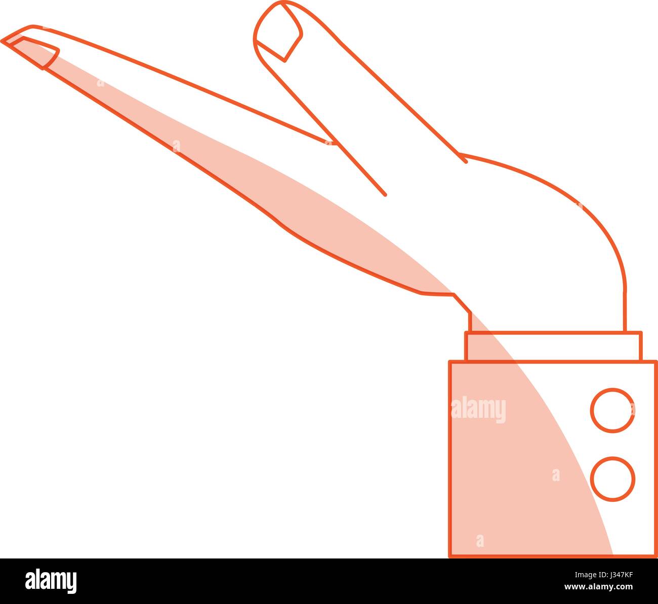 red silhouette shading cartoon side view hand with sleeve executive ...