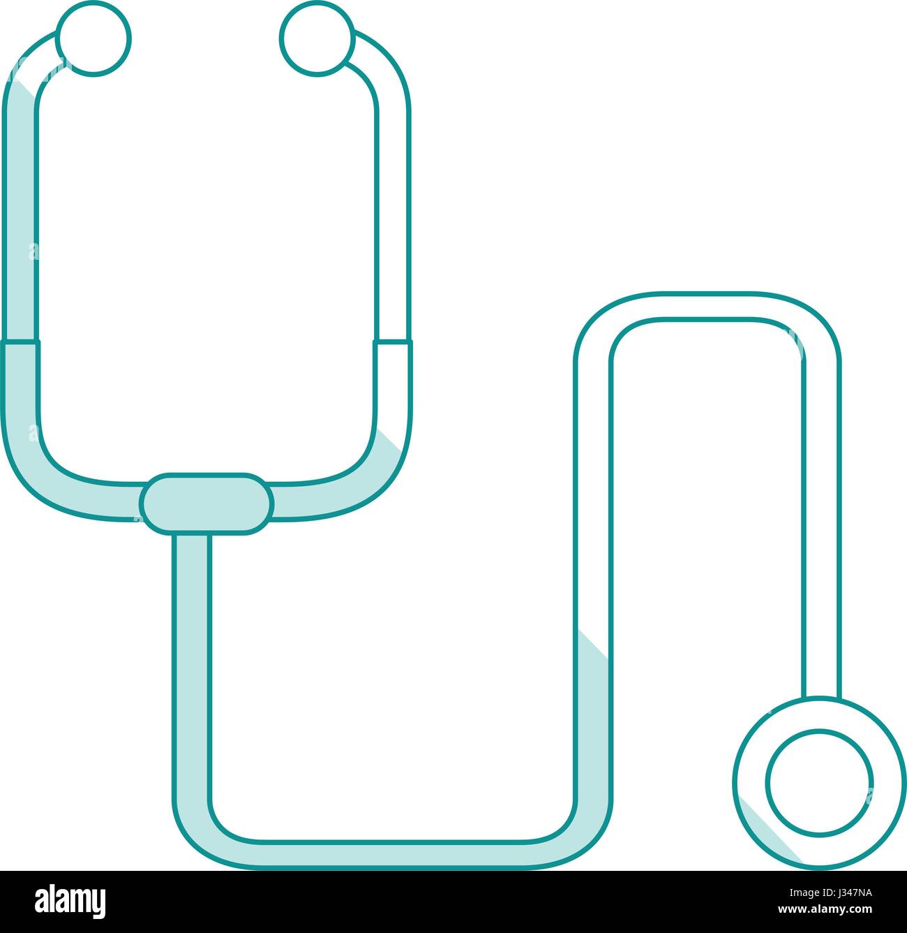blue silhouette shading cartoon stethoscope medical with auriculars ...