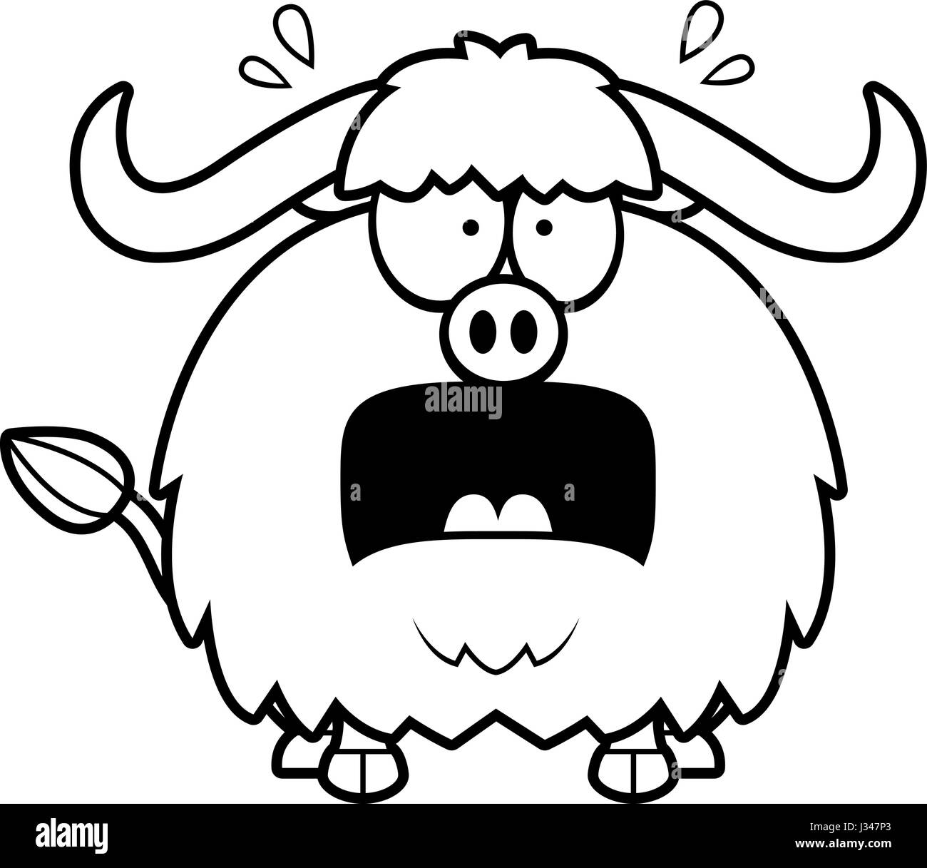 A cartoon illustration of a yak looking scared Stock Vector Image & Art ...
