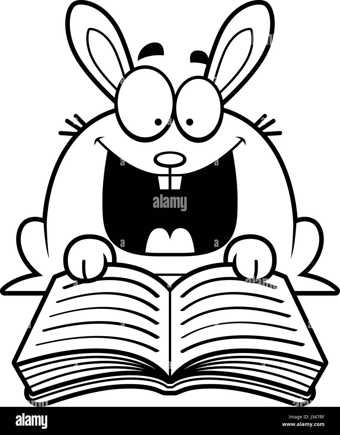 Animal reading book rabbit Stock Vector Images - Alamy