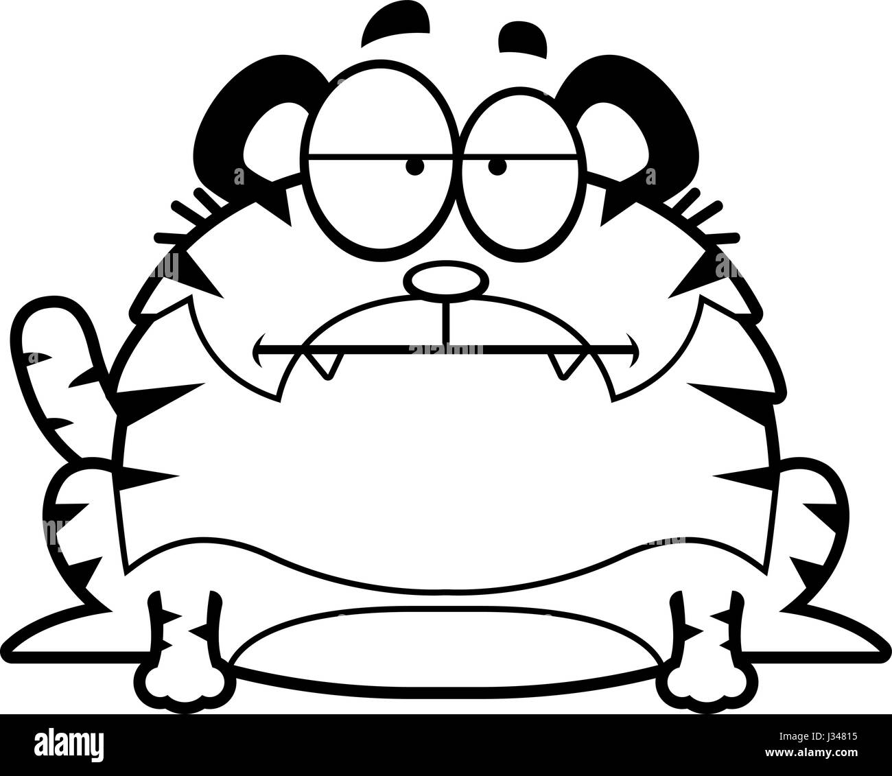 A cartoon illustration of a tiger looking bored Stock Vector Image ...