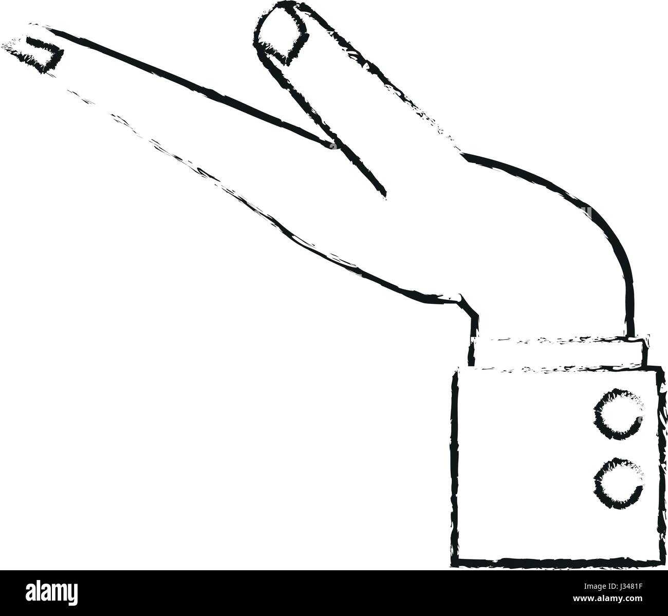 black blurred silhouette cartoon side view hand with sleeve executive ...