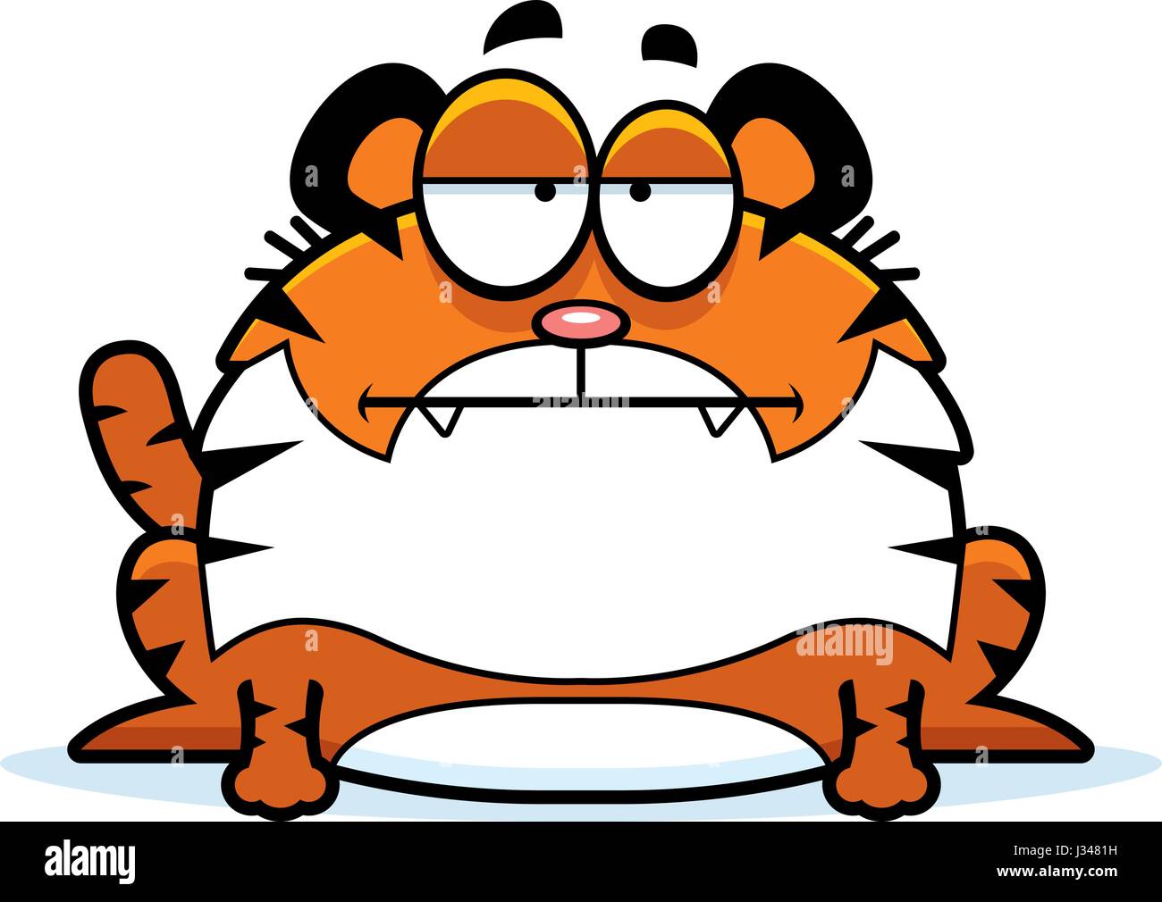 A cartoon illustration of a tiger looking bored Stock Vector Image ...