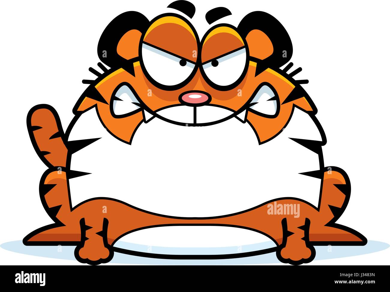 A cartoon illustration of a tiger looking angry Stock Vector Image ...