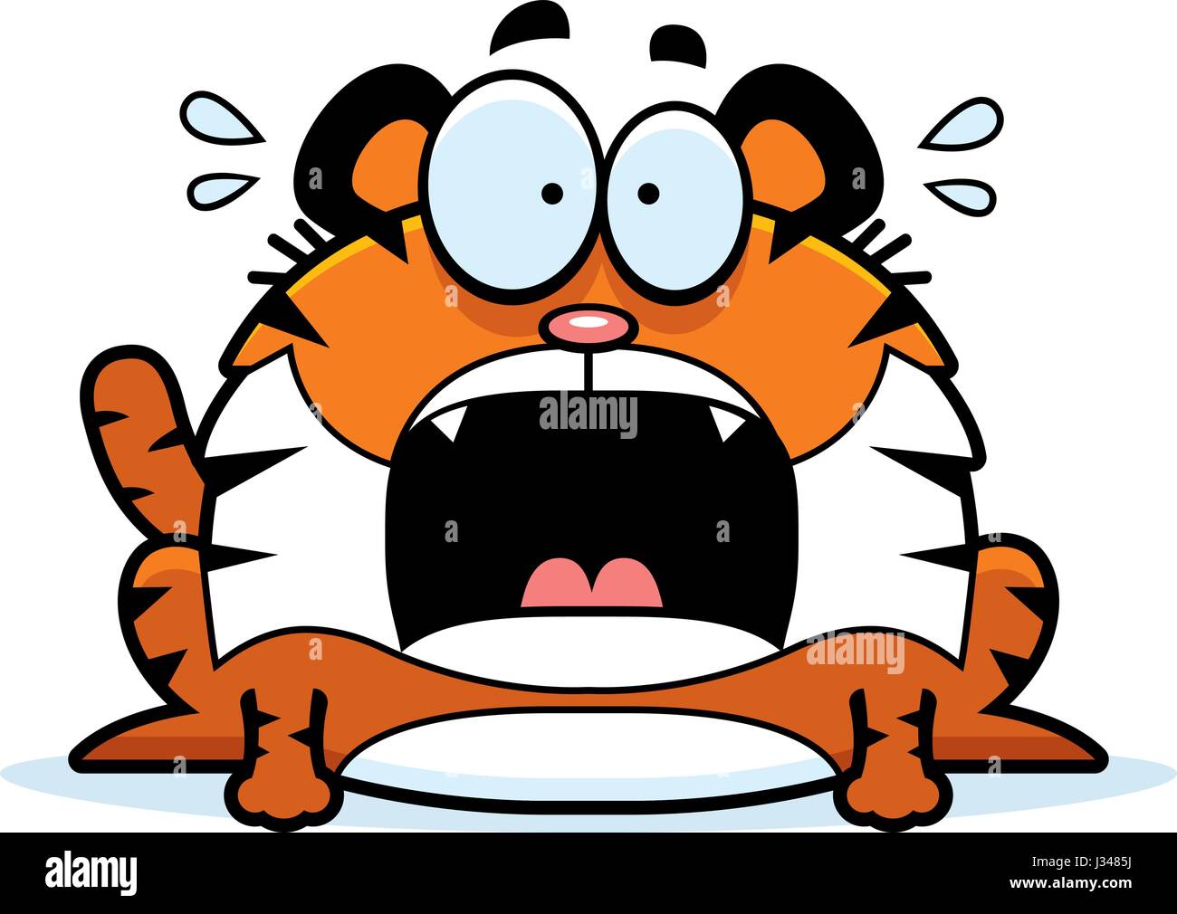 A cartoon illustration of a tiger looking scared Stock Vector Image ...
