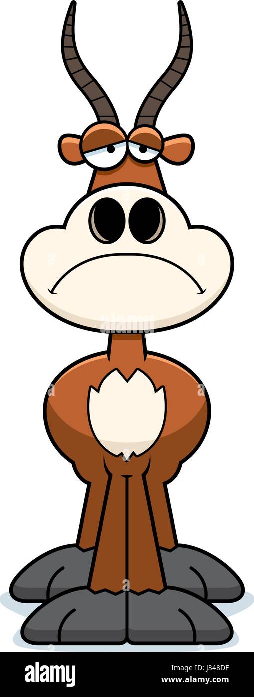 A cartoon illustration of an antelope looking sad Stock Vector Image ...