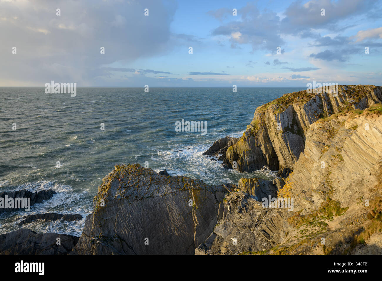 Rugged coastline of Bull Point in North Devon, England, UK Stock Photo ...