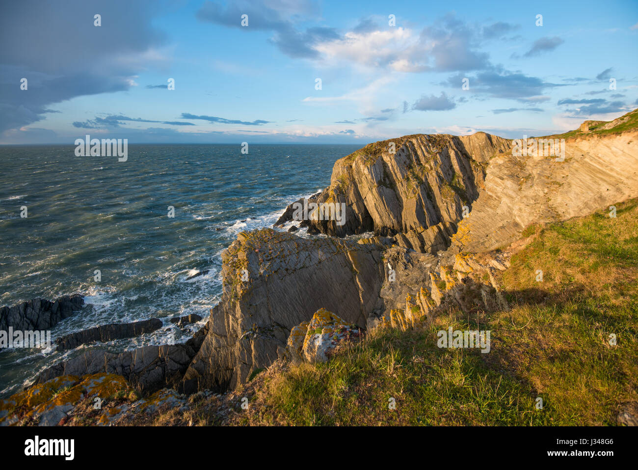 Rugged coastline of Bull Point in North Devon, England, UK Stock Photo ...