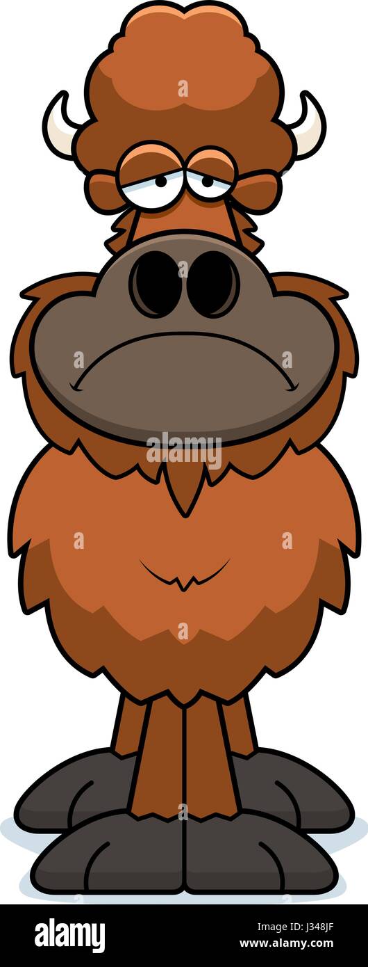 A cartoon illustration of a buffalo looking sad Stock Vector Image ...
