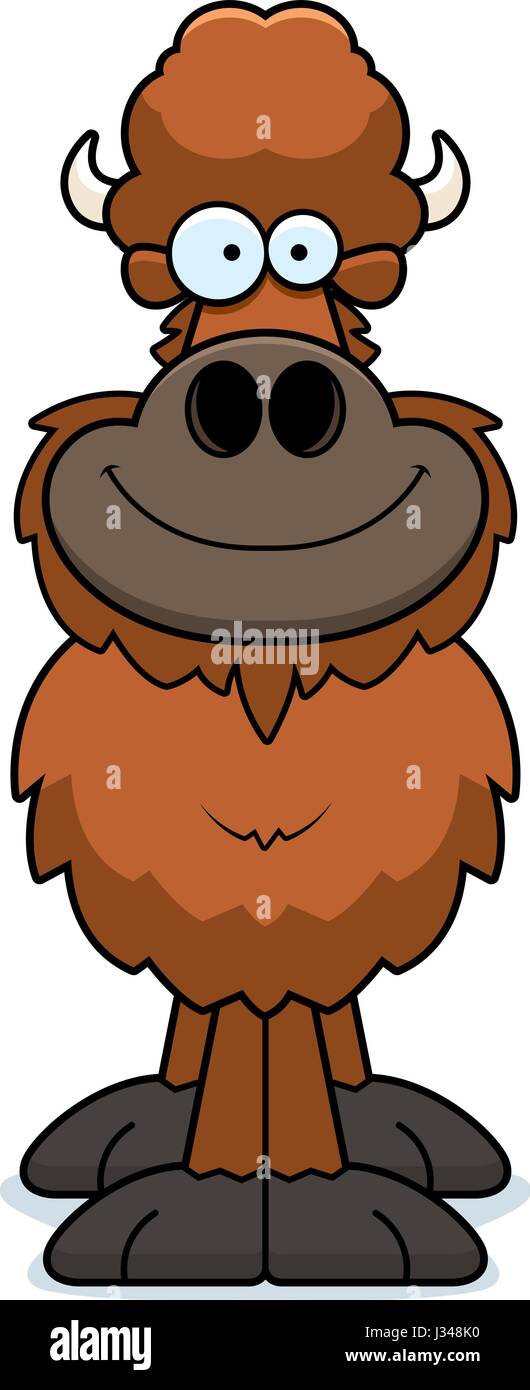 A cartoon illustration of a buffalo smiling Stock Vector Image & Art ...