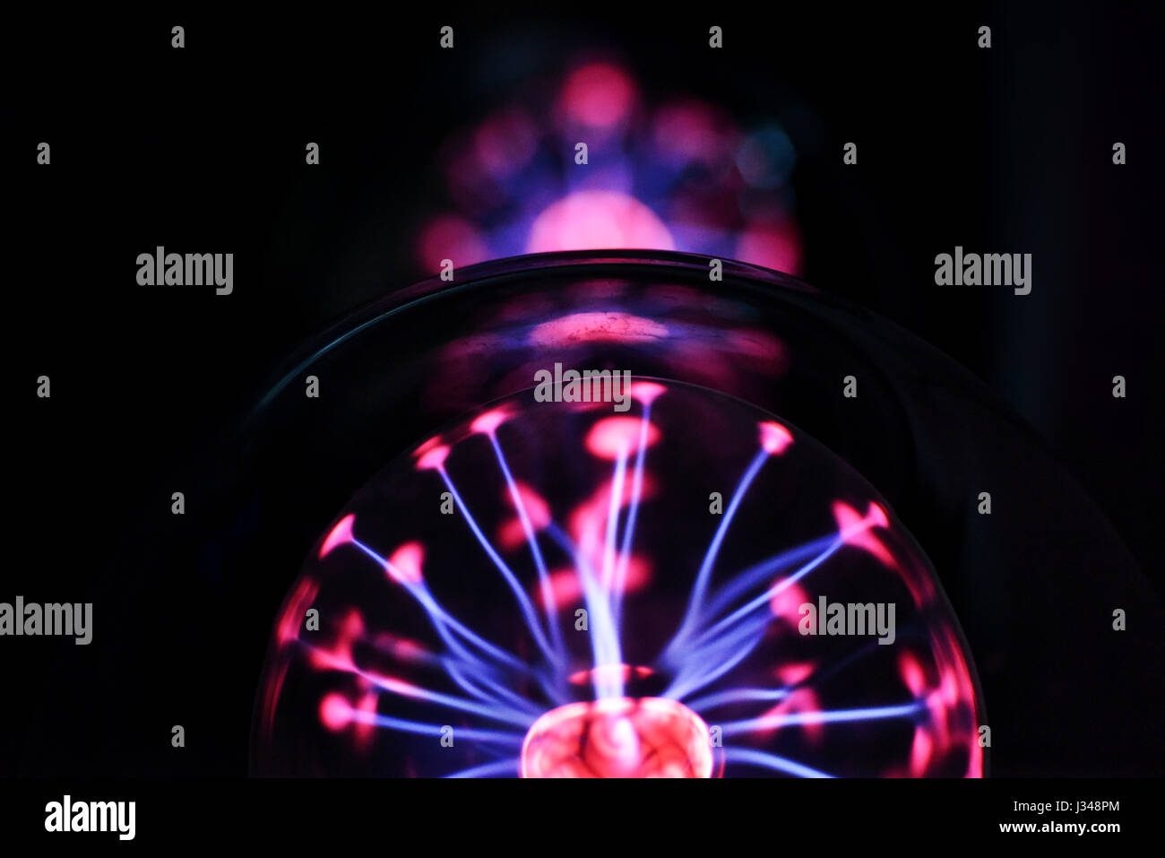 Electricity fire-ball. Abstract photo of electric waves. Static ...