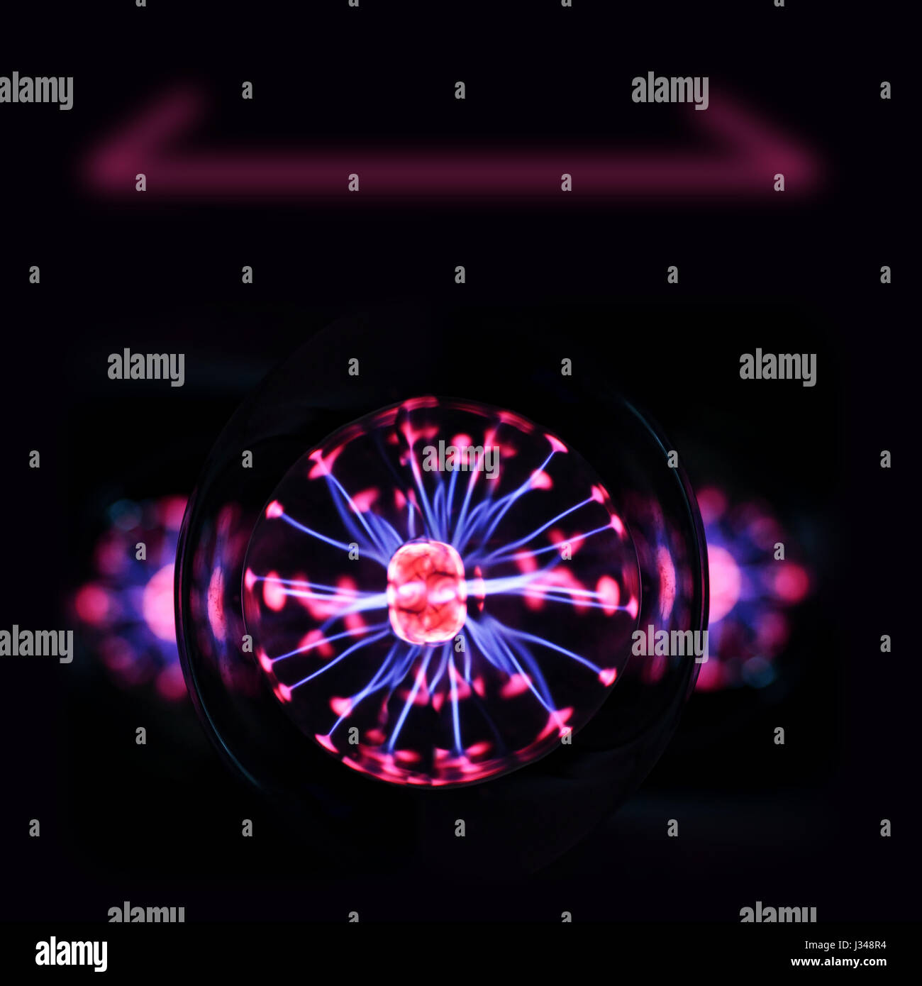 Electricity fire-ball. Abstract photo of electric waves. Static ...