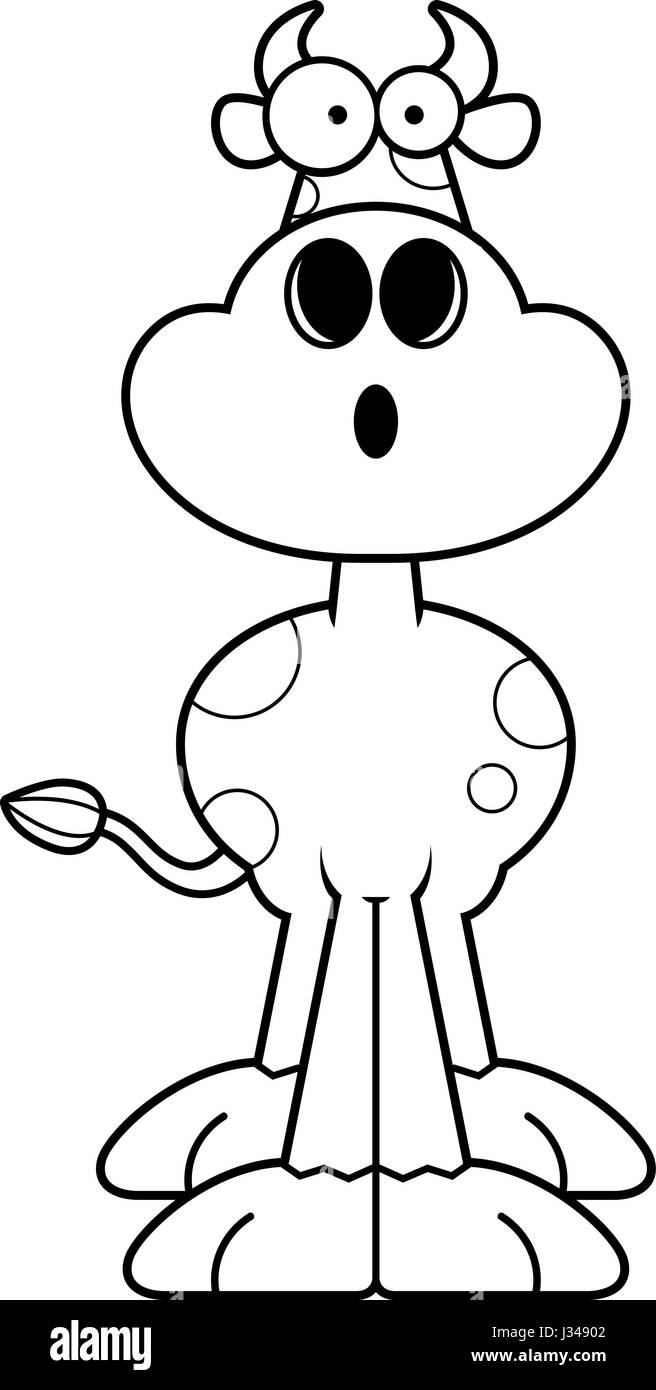 A cartoon illustration of a cow looking surprised Stock Vector Image ...