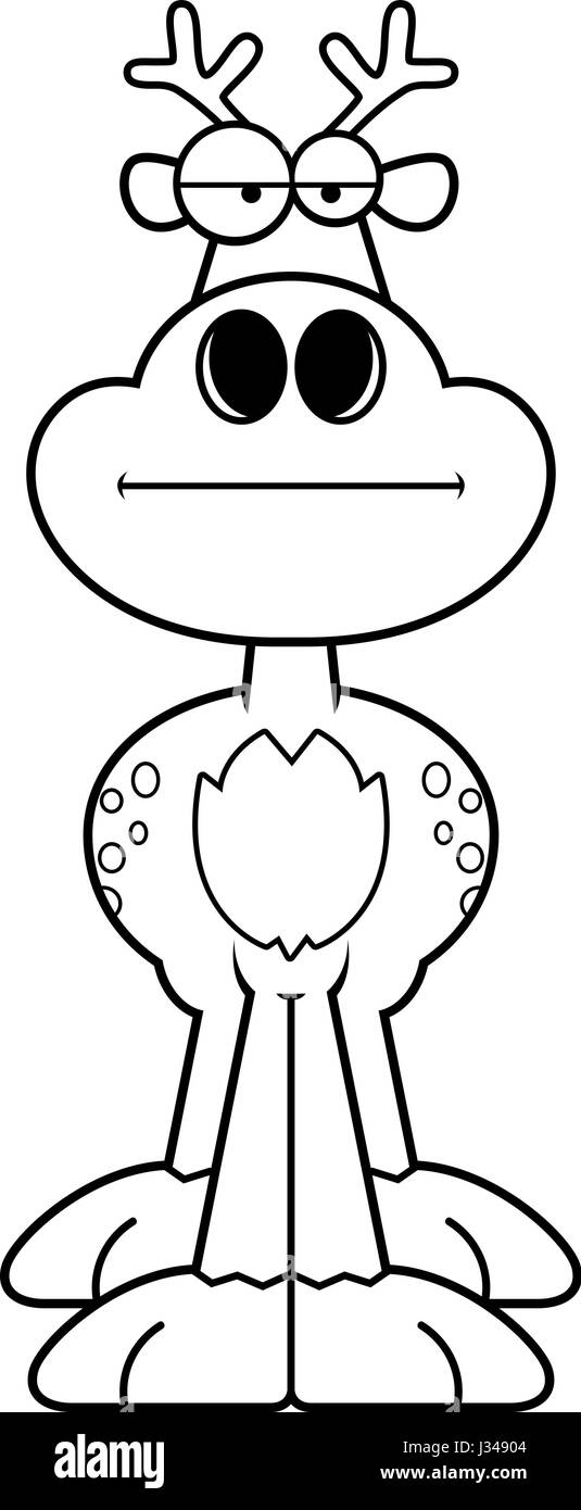 A cartoon illustration of a deer with a bored expression Stock Vector ...