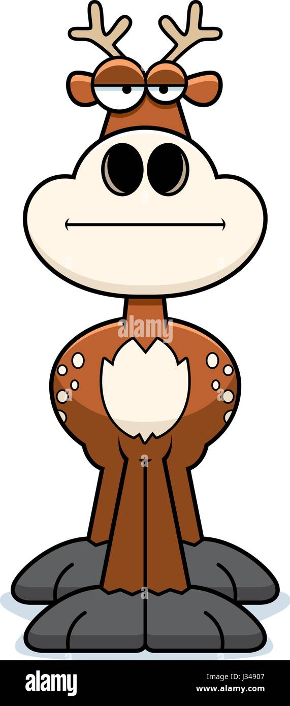 A cartoon illustration of a deer with a bored expression Stock Vector ...
