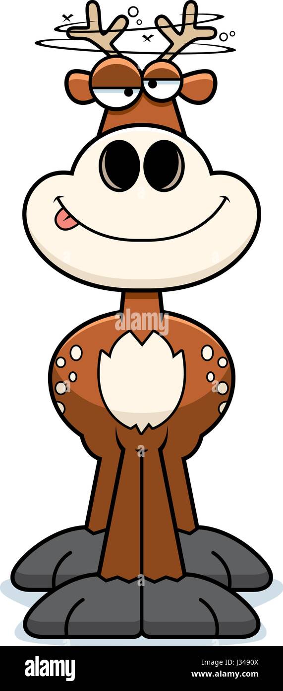 A cartoon illustration of a deer looking drunk Stock Vector Image & Art ...