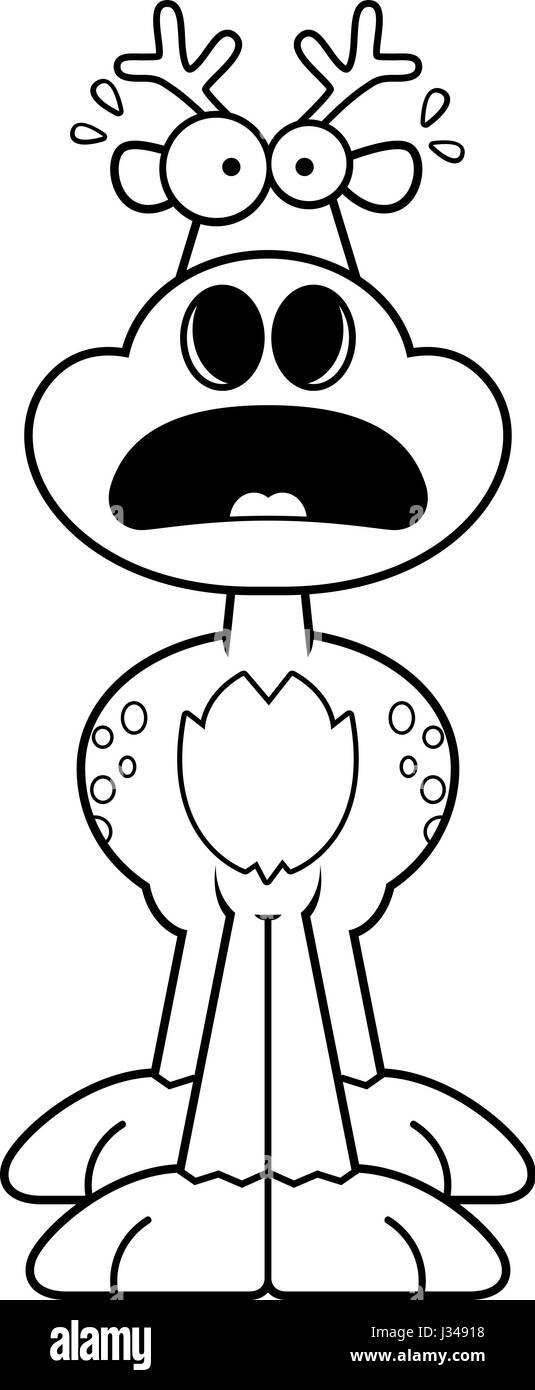 A cartoon illustration of a deer looking scared Stock Vector Image ...