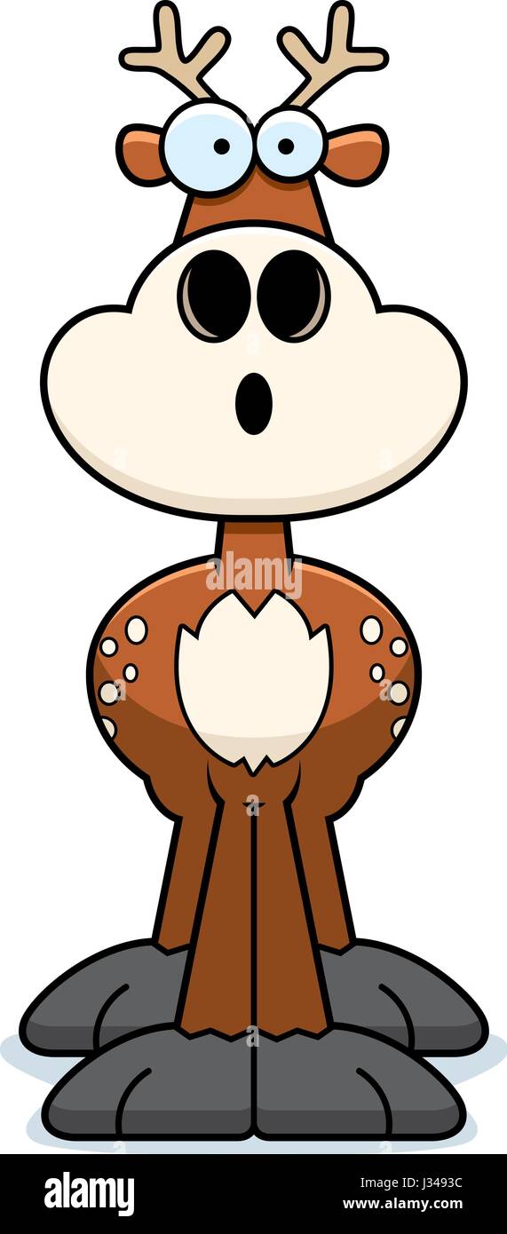 A cartoon illustration of a deer looking surprised Stock Vector Image ...