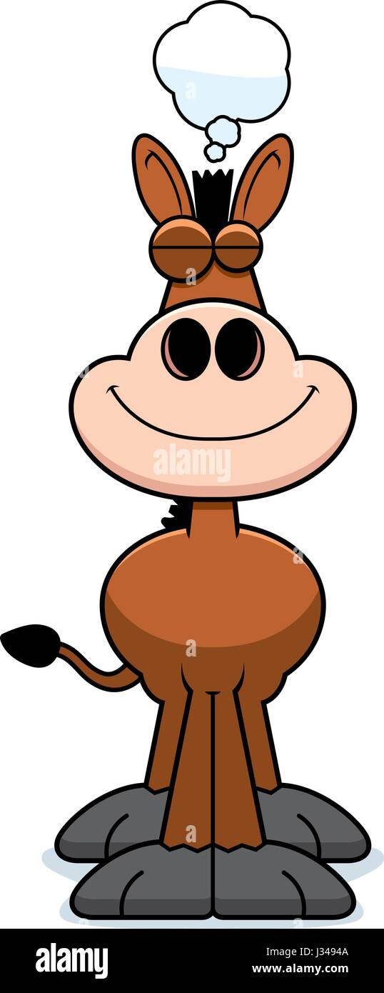 A cartoon illustration of a donkey dreaming Stock Vector Image & Art ...