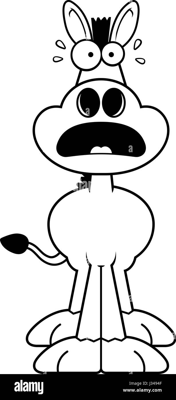 A cartoon illustration of a donkey looking scared Stock Vector Image ...