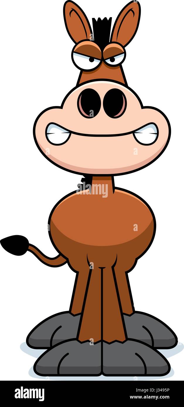 A cartoon illustration of a donkey looking angry Stock Vector Image ...