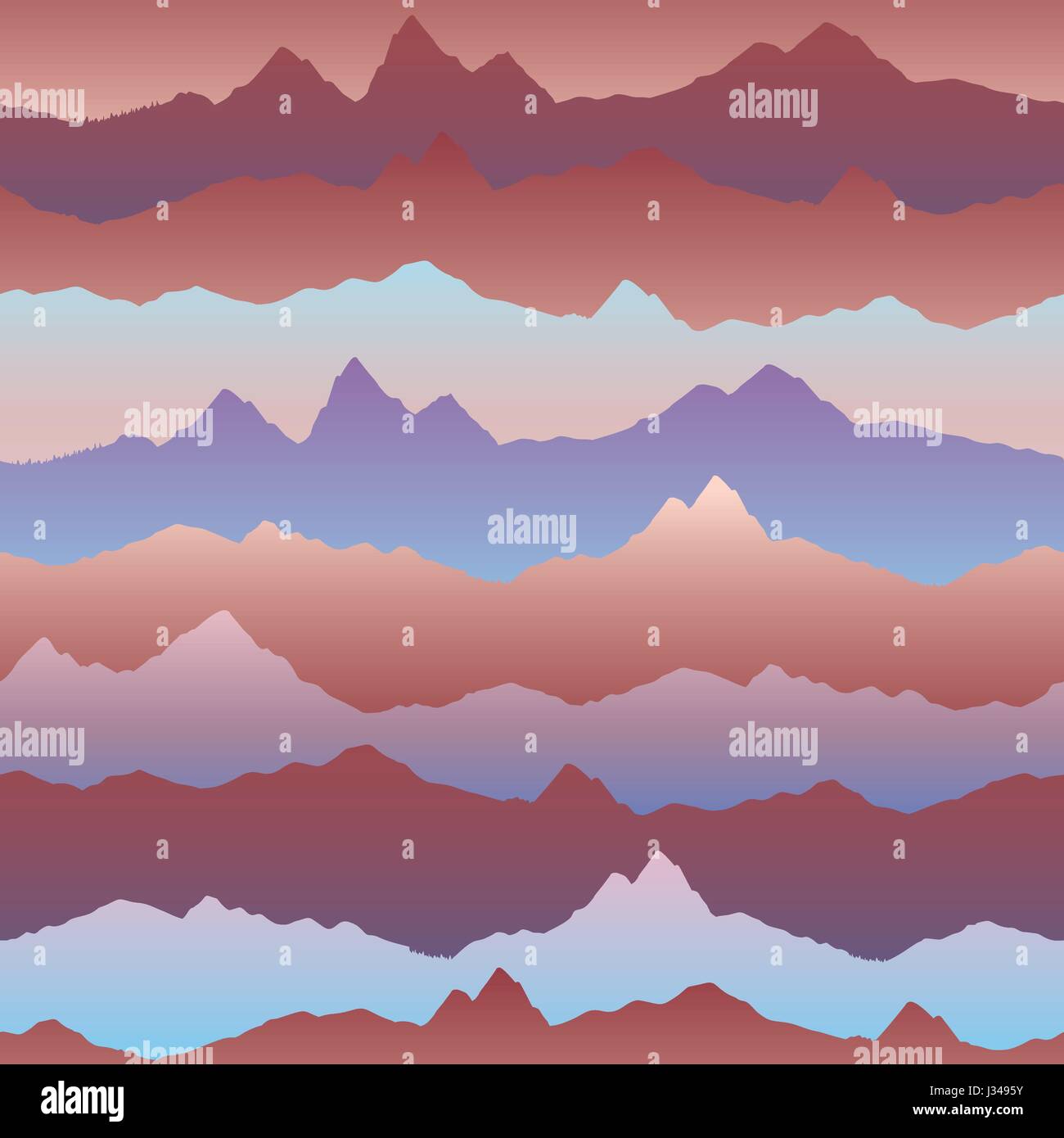 Abstract wavy mountain skyline background. Cardio effect seamless ...