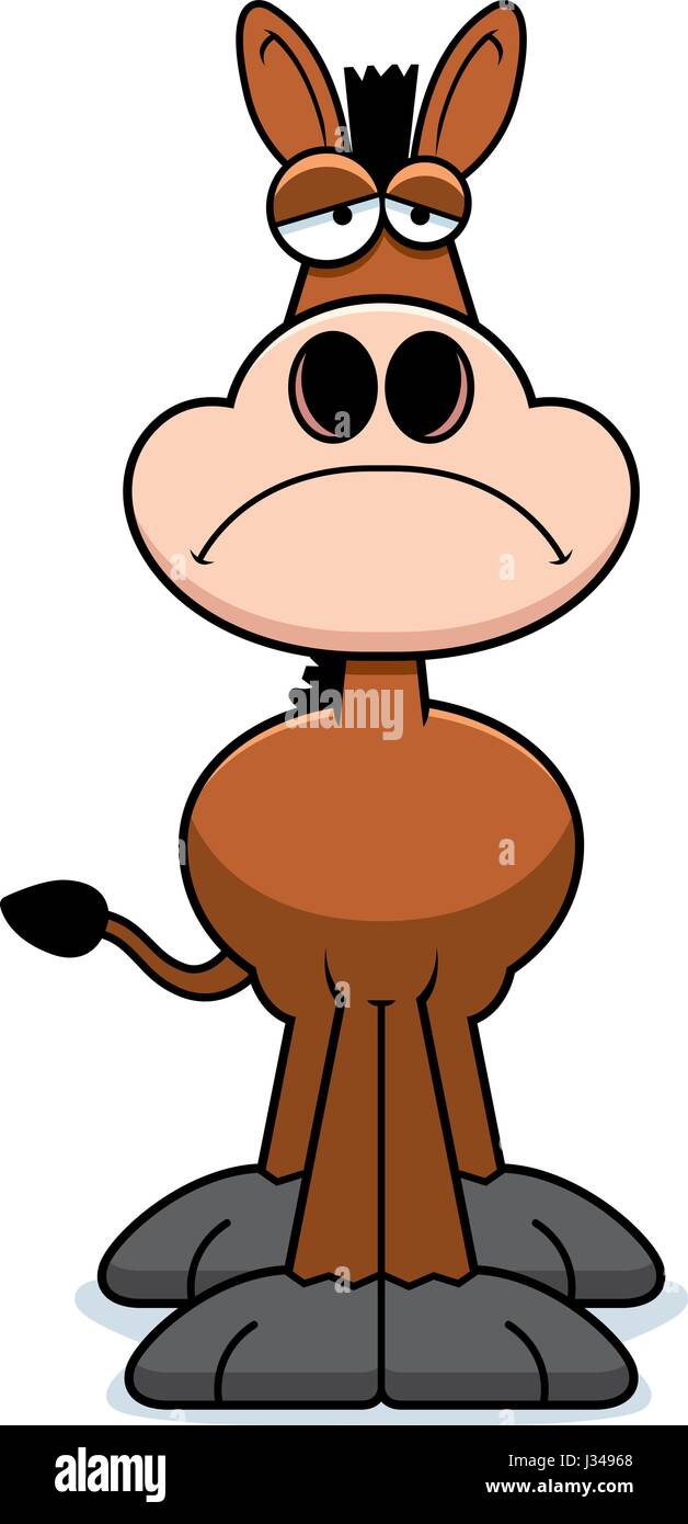 A cartoon illustration of a donkey looking sad Stock Vector Image & Art ...