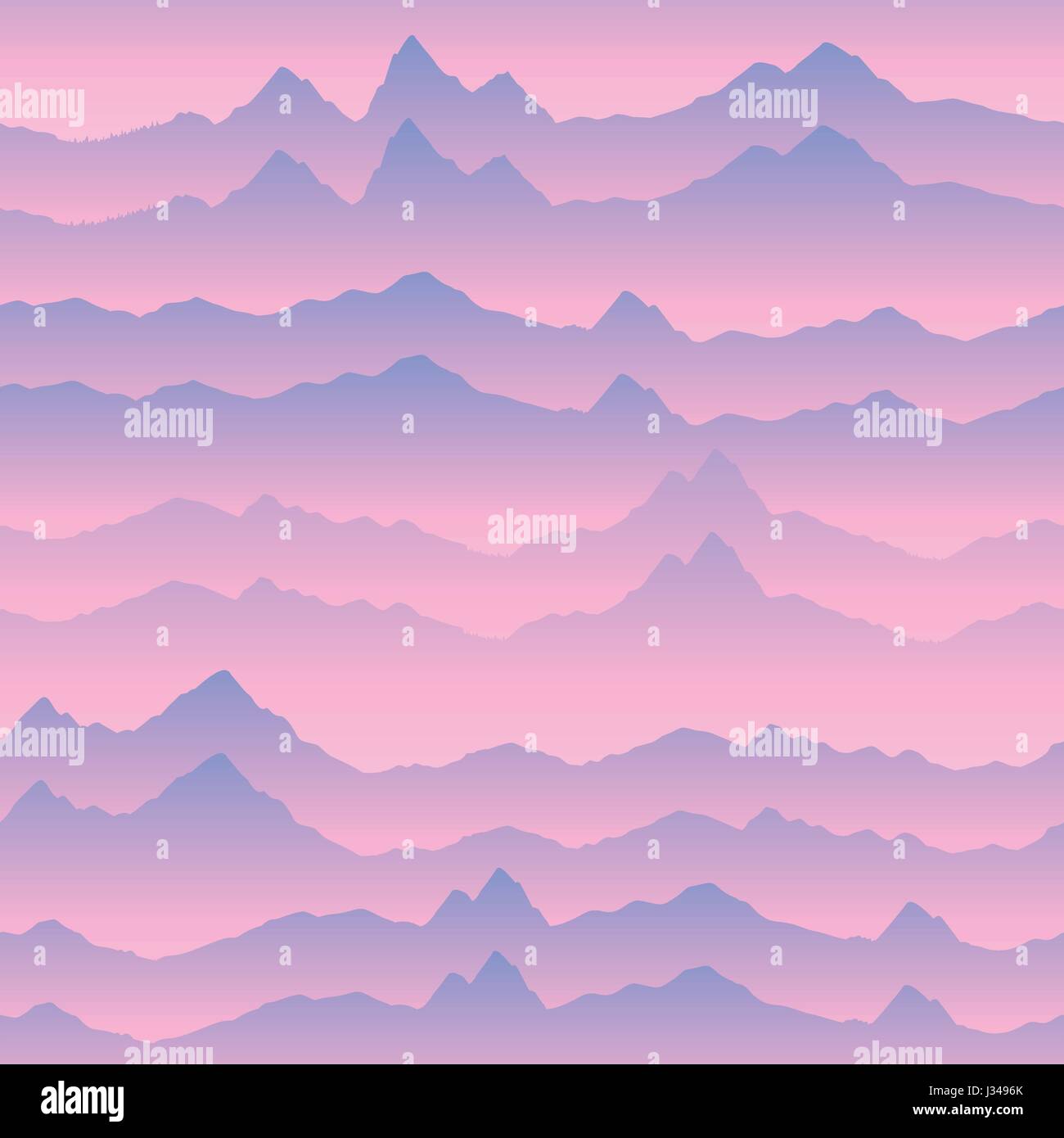 Abstract wavy mountain skyline background. Nature landscape sunset ...