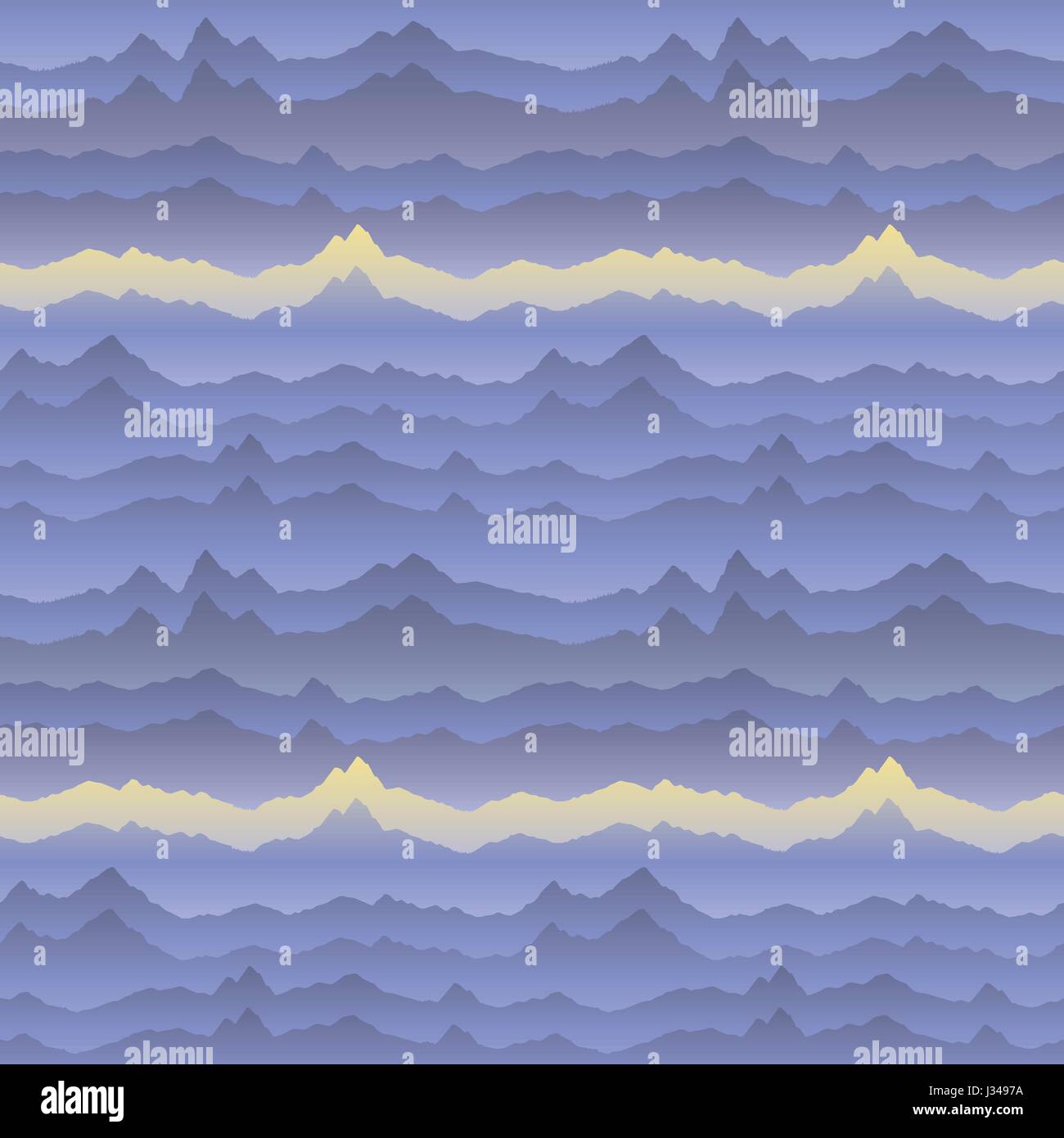 Abstract wavy mountain skyline background. Cardio effect Seamless ...
