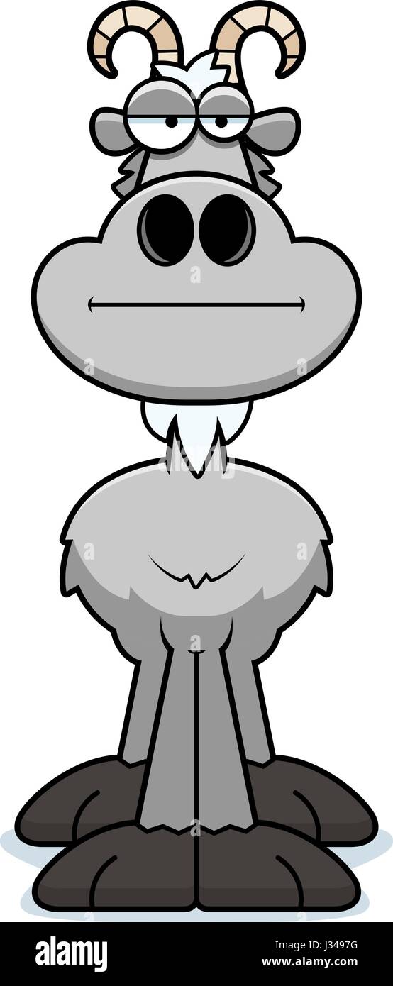A cartoon illustration of a goat with a bored expression Stock Vector ...