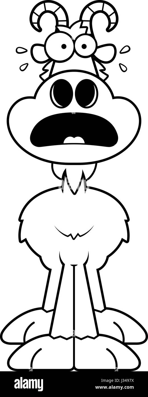 A cartoon illustration of a goat looking scared Stock Vector Image ...