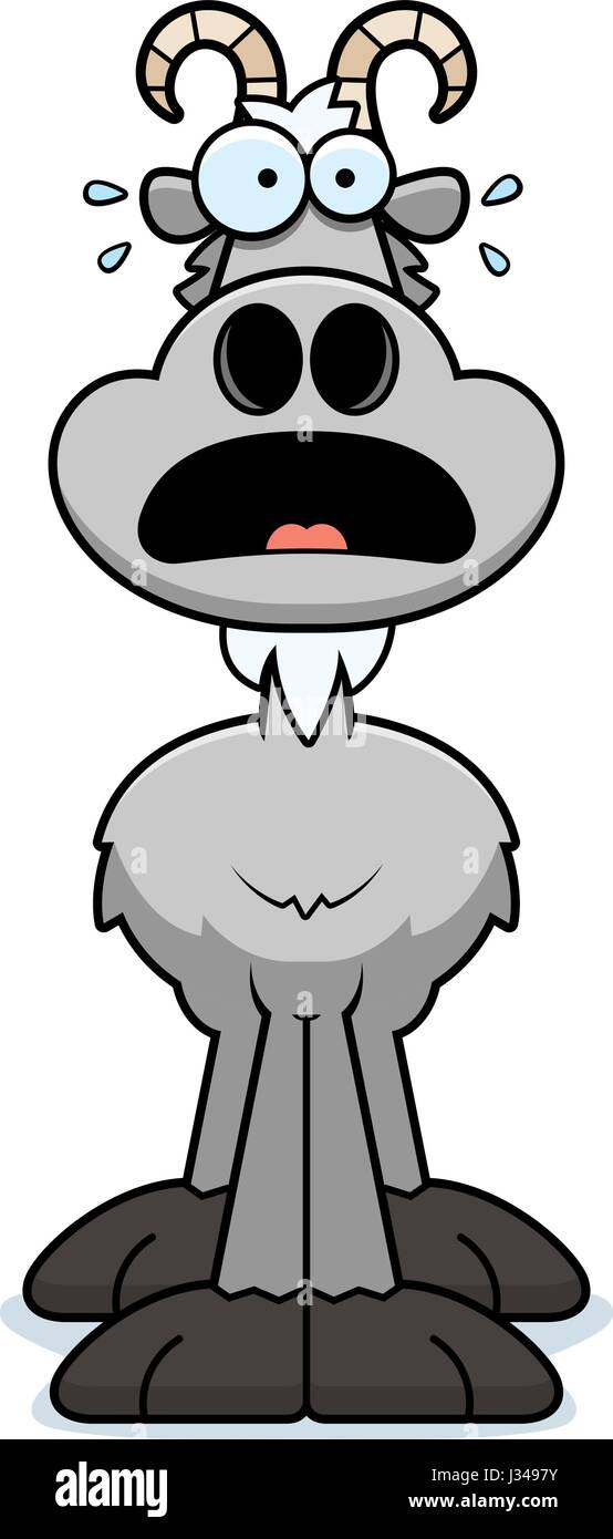 A cartoon illustration of a goat looking scared Stock Vector Image ...