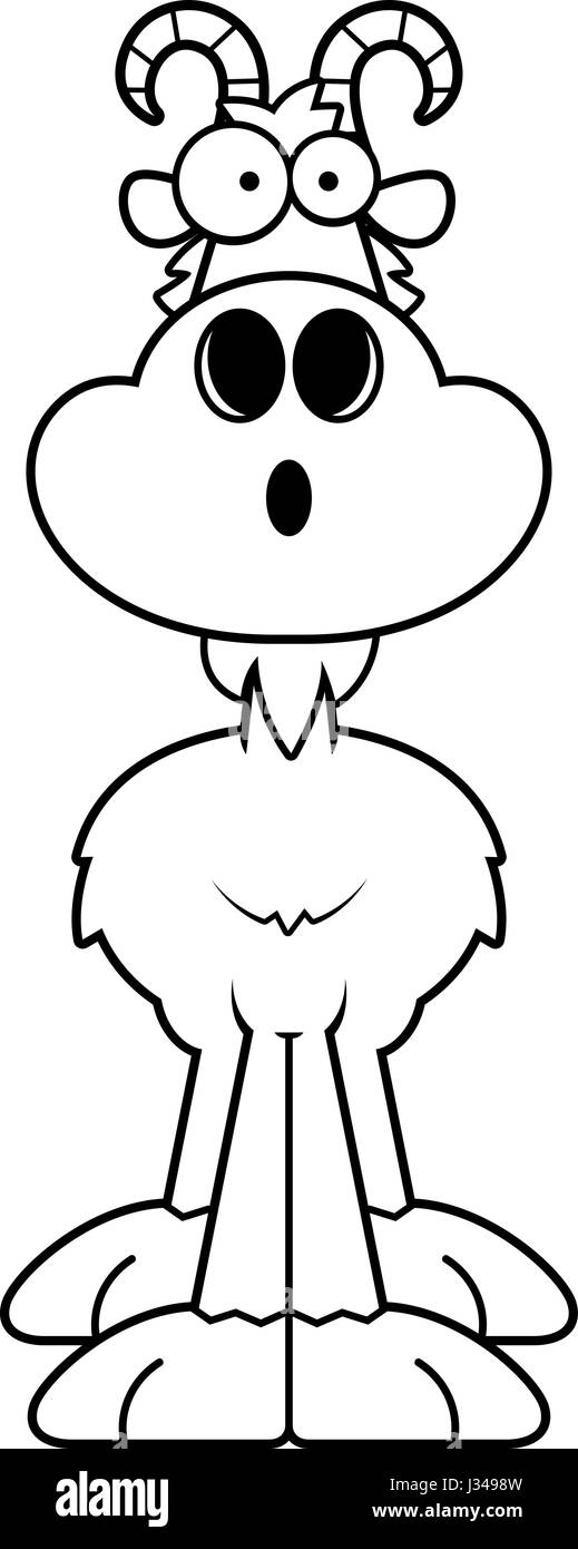 A cartoon illustration of a goat looking surprised Stock Vector Image ...