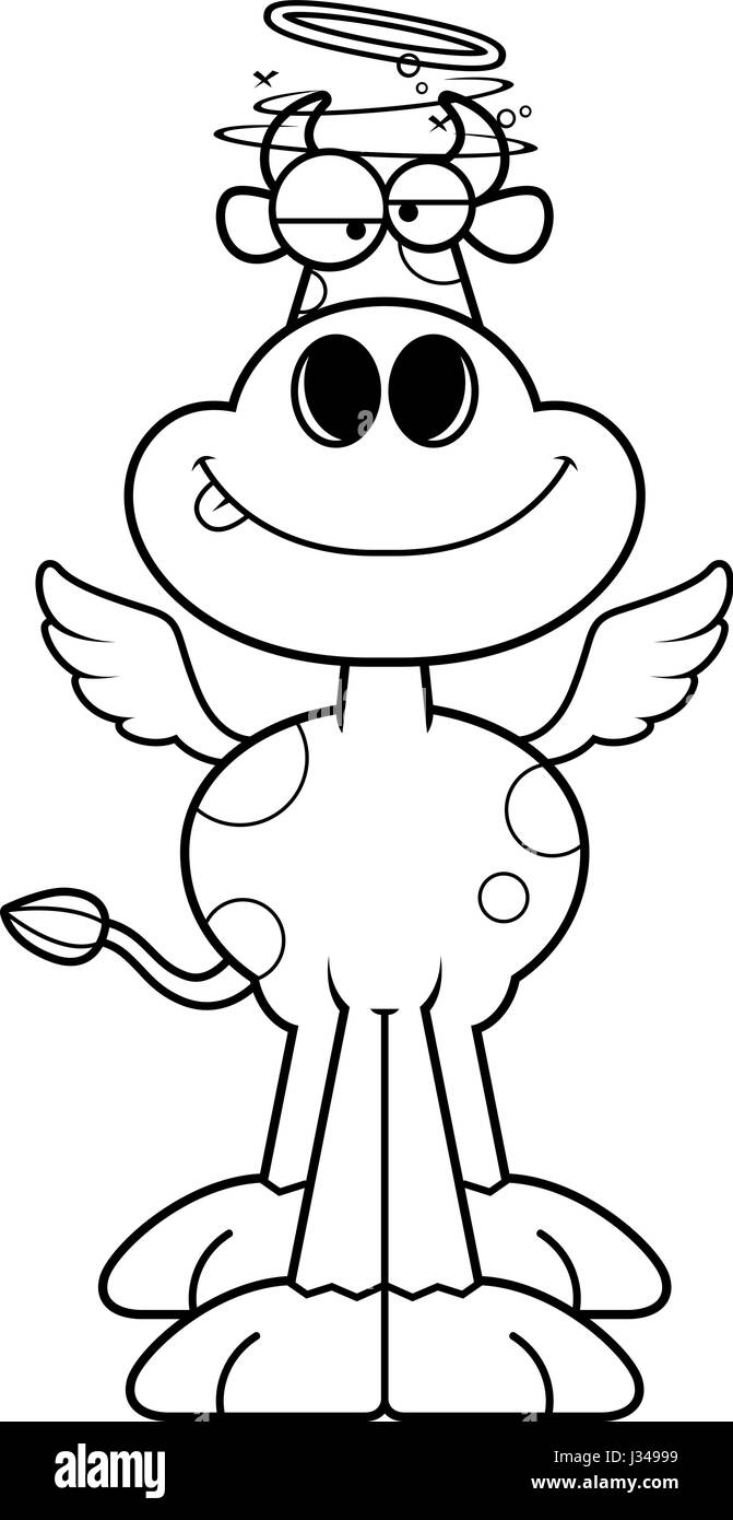 A cartoon illustration of a holy cow looking drunk Stock Vector Image ...