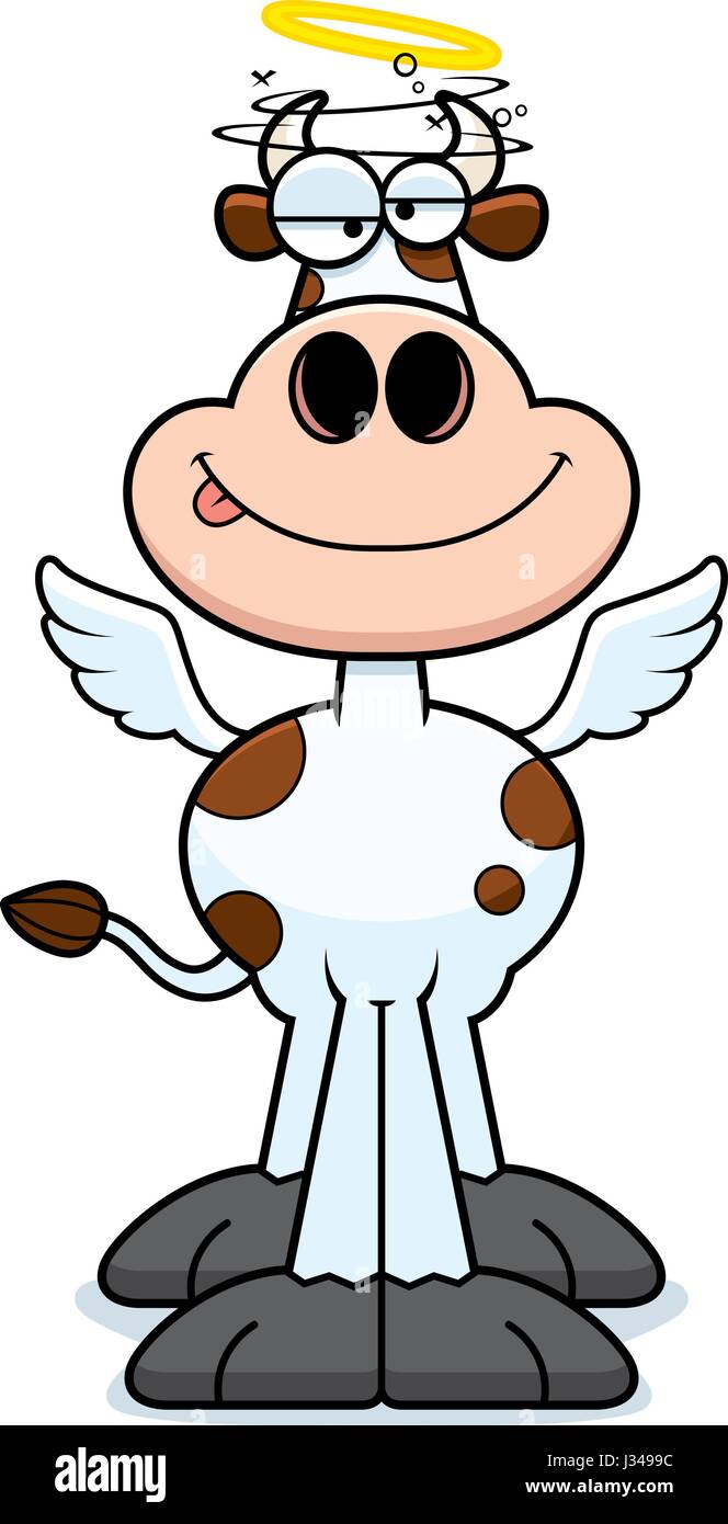 A cartoon illustration of a holy cow looking drunk Stock Vector Image ...