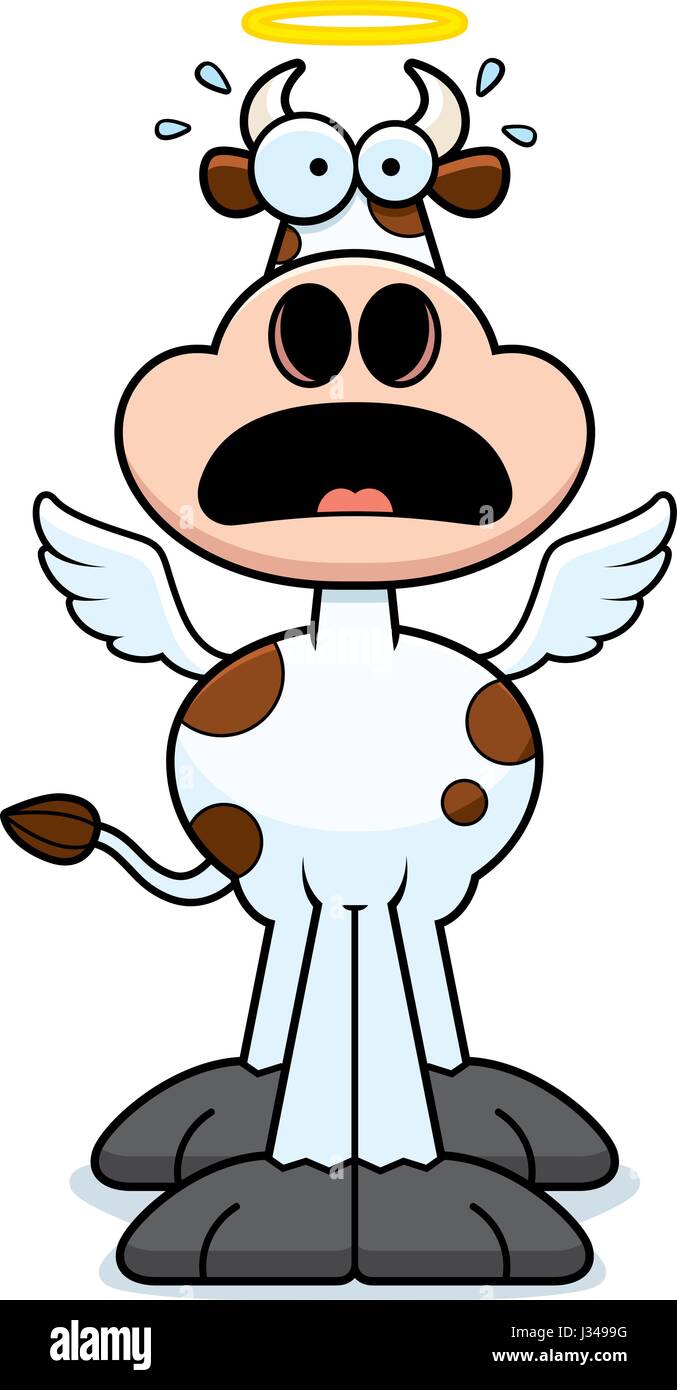 A cartoon illustration of a holy cow looking scared Stock Vector Image ...