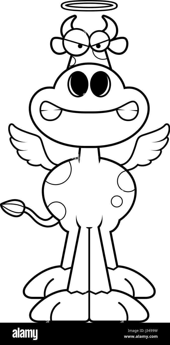 Cartoon illustration holy cow angel Stock Vector Images - Alamy