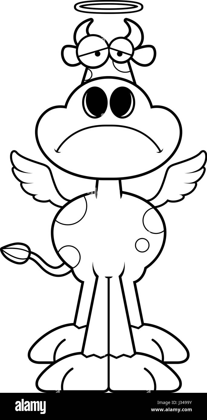 A cartoon illustration of a holy cow looking sad Stock Vector Image ...