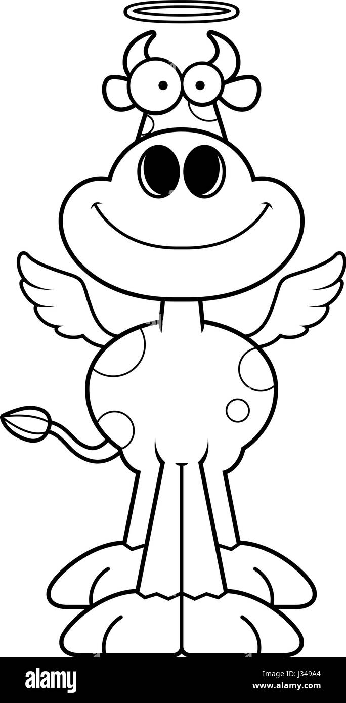 Cartoon illustration holy cow angel Stock Vector Images - Alamy