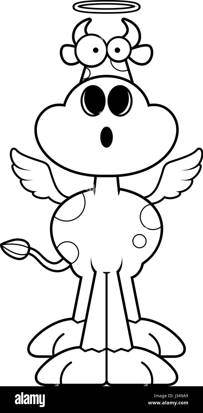 A cartoon illustration of a holy cow looking surprised Stock Vector ...